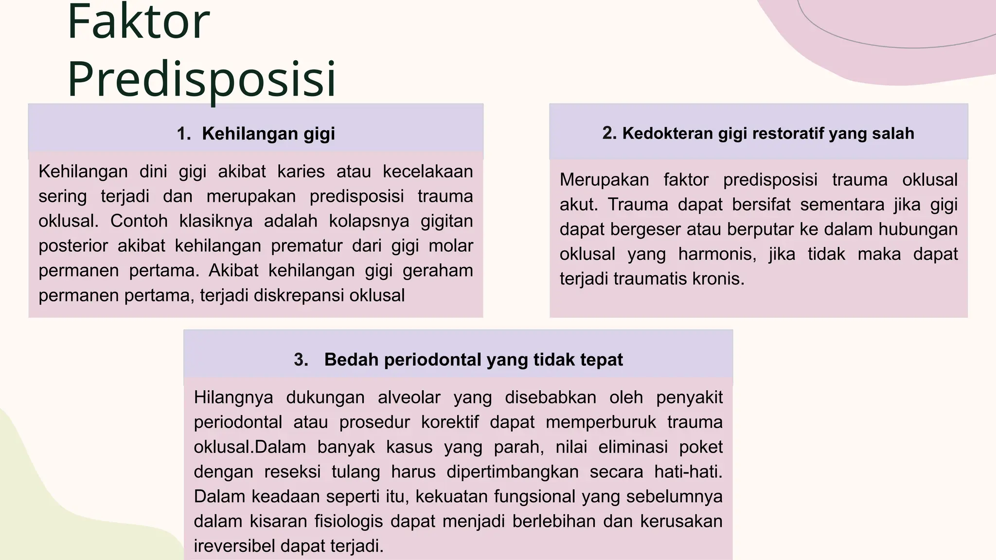 trauma oklusi: teganga yang berlebuh dari struktur pendukug gigi | PPTX