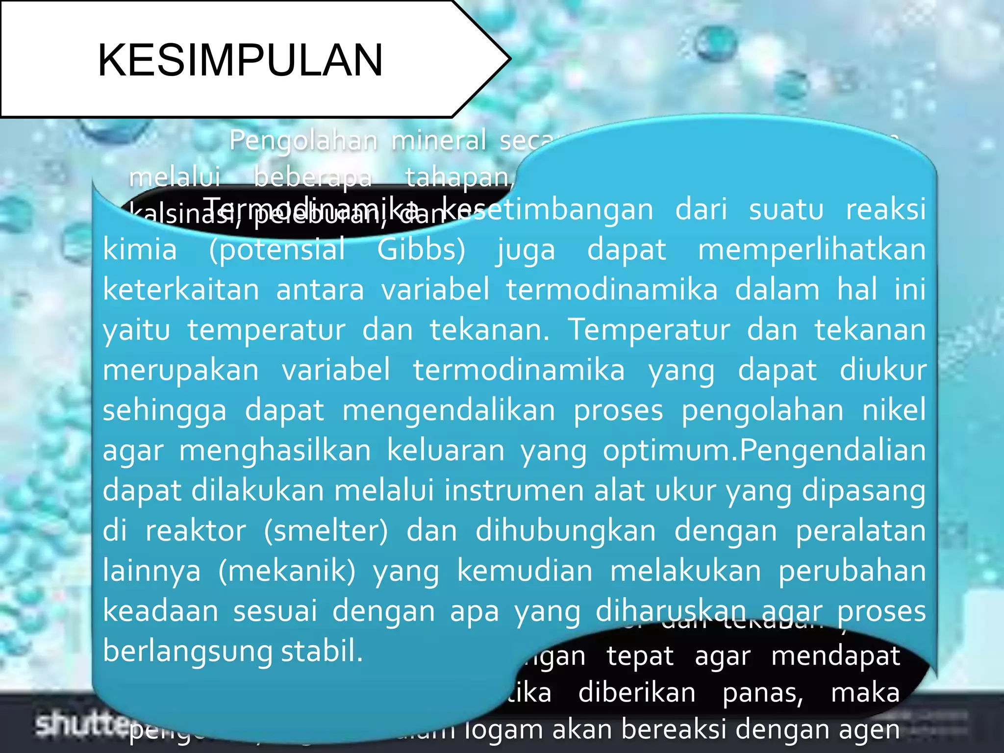 TERMODINAMIKA DALAM MEMAHAMI PROSES PENGOLAHAN MINERAL | PPTX