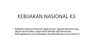 PPT Dasar dasar kesehatan dan keselamtan kerja ( K3) | PPTX