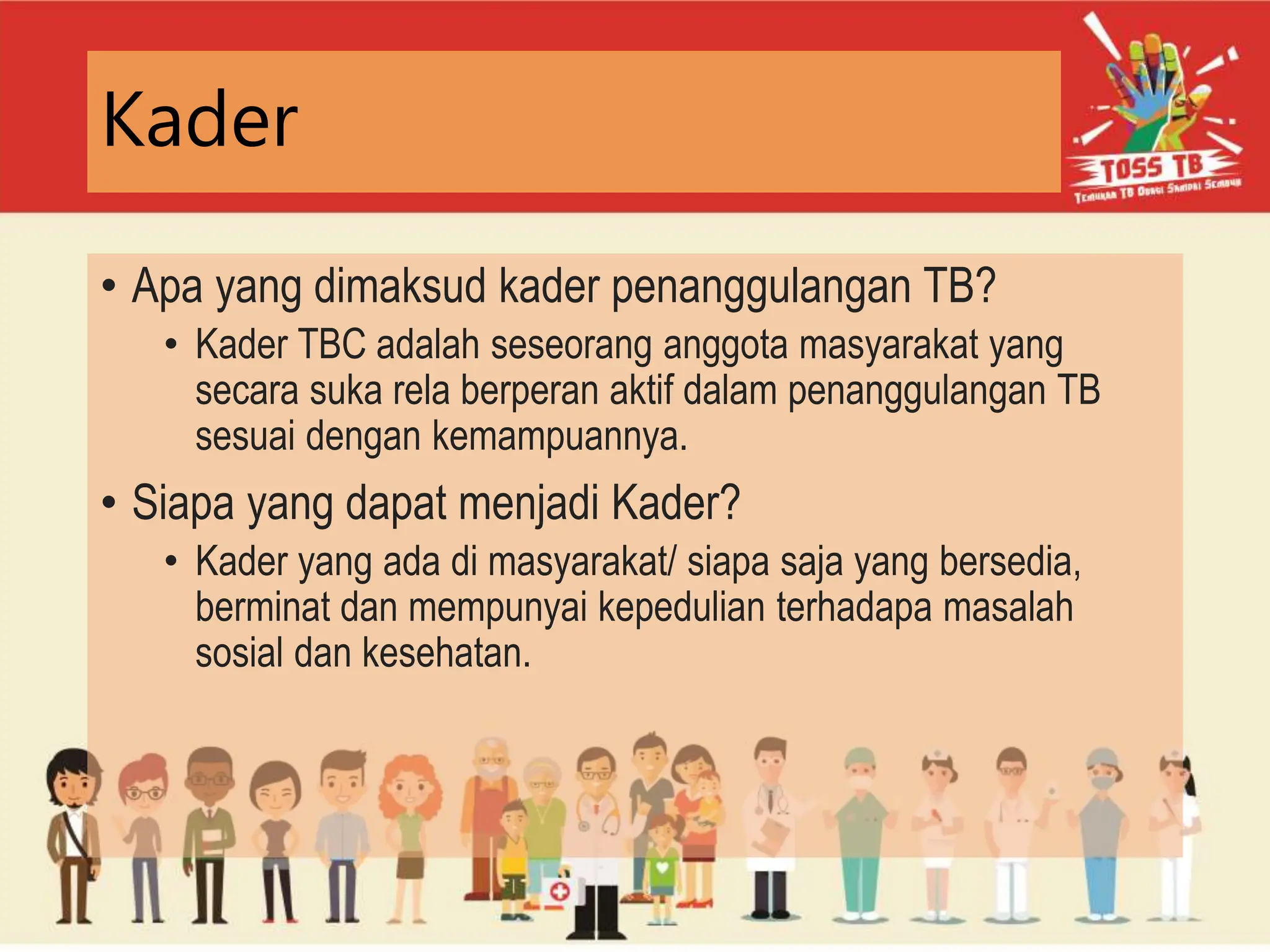 PPT KADER TBC PELATIHAN PENYEGARAN KADERpptx | PPTX