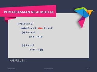 Ppt kalkulus ii | PPTX