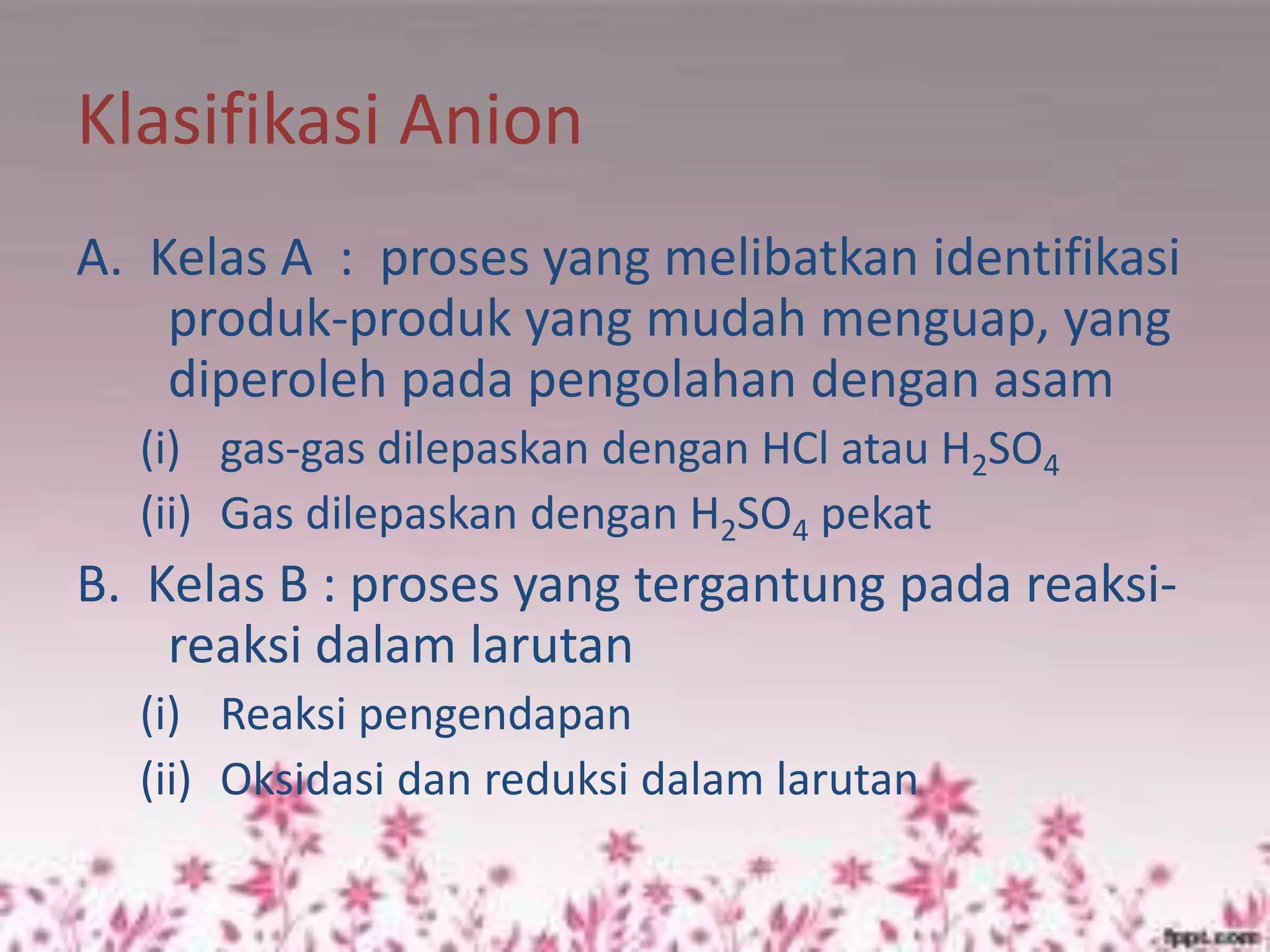 Ppt kation anion kimia analisa | PPTX