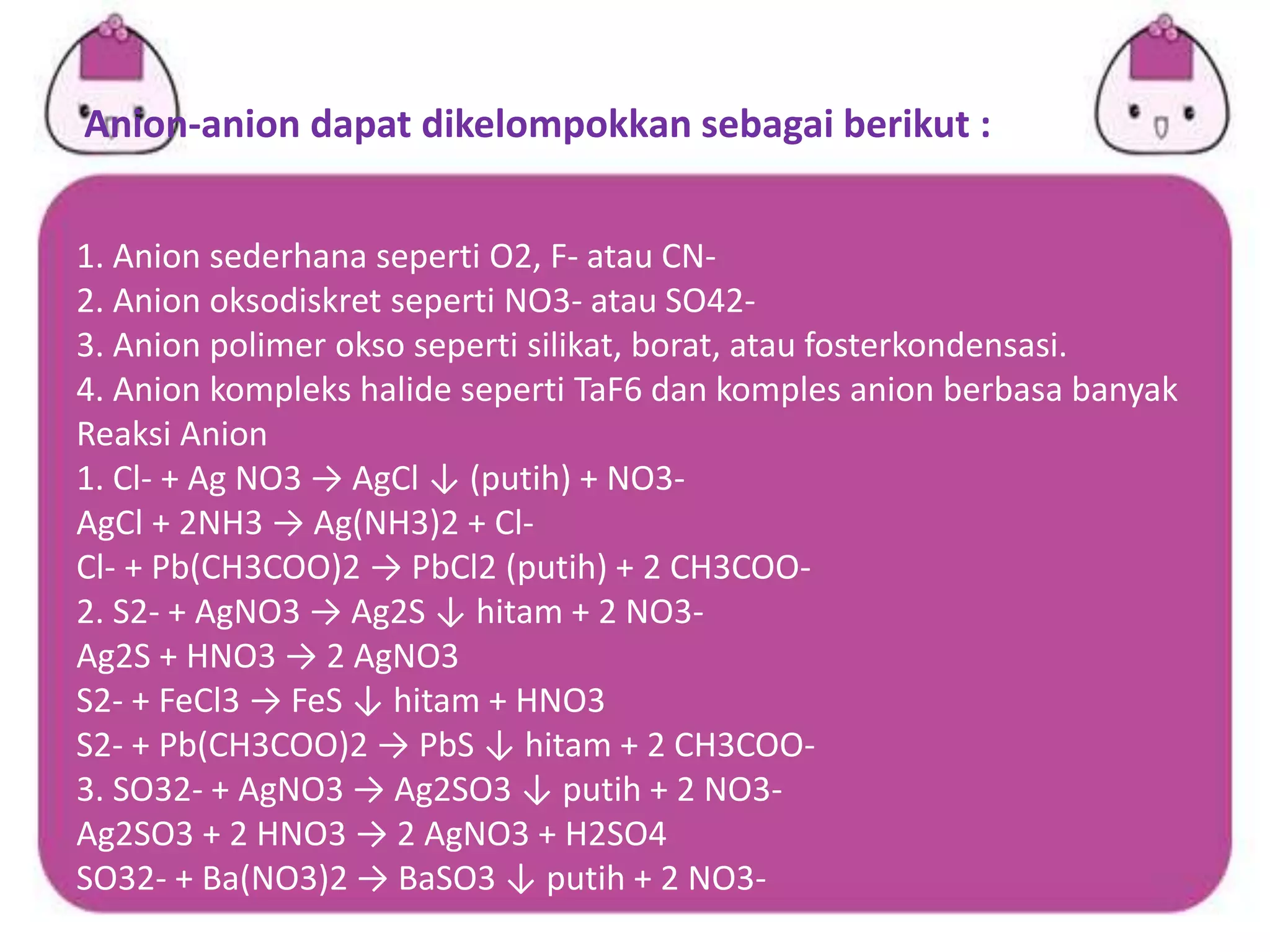 Ppt kation anion kimia analisa | PPTX