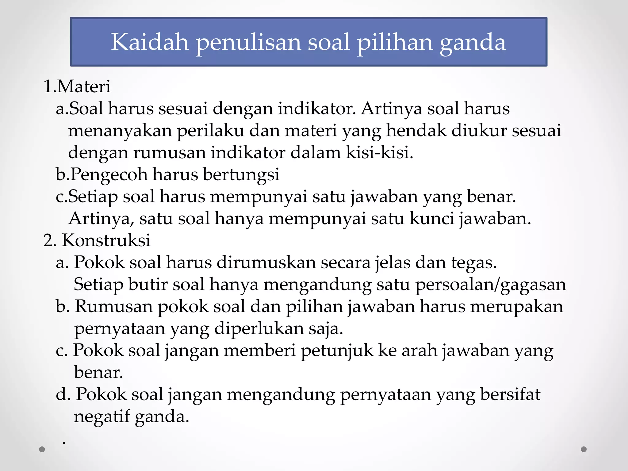 KISI-KISI INSTRUMEN (SUMARTI) | PPTX