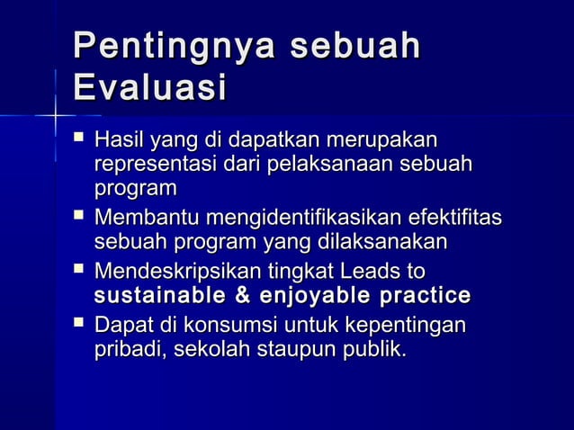 EVALUASI PROGRAM MODEL KIRKPATRIK (LEO CHANDRA) | PPT