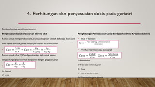 FARMASI KLINIK - Aplikasi Farmakokinetika pada Geriatrik | PDF