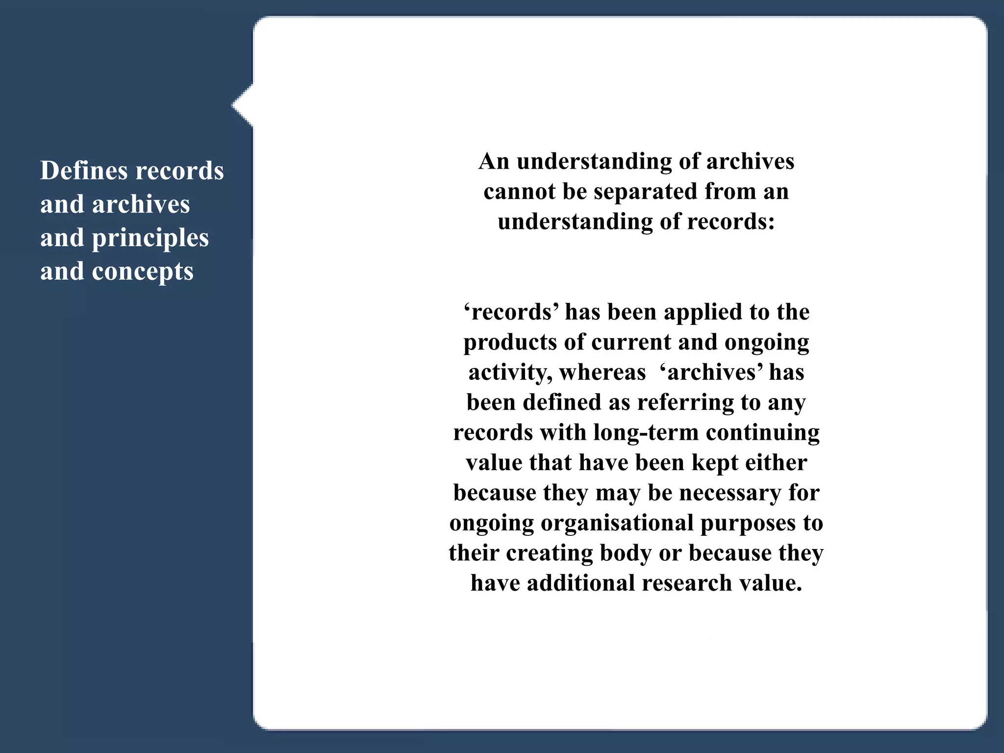 Principles and purposes of records and archives | PPTX