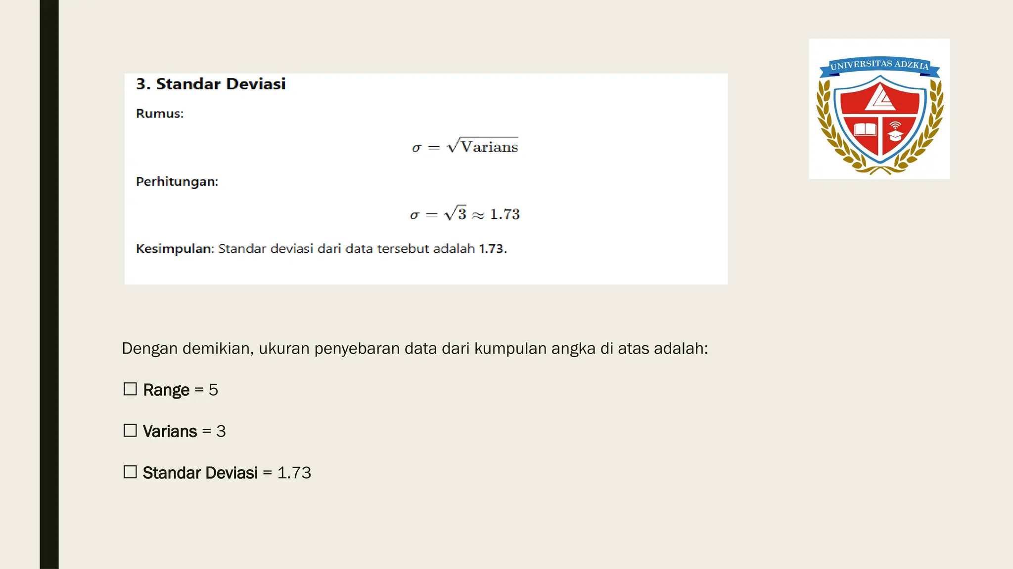 ukuran dan pemusatan data dalam penelitian | PPTX