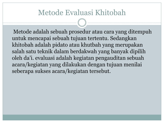 Evaluasi Khitobah | PPTX