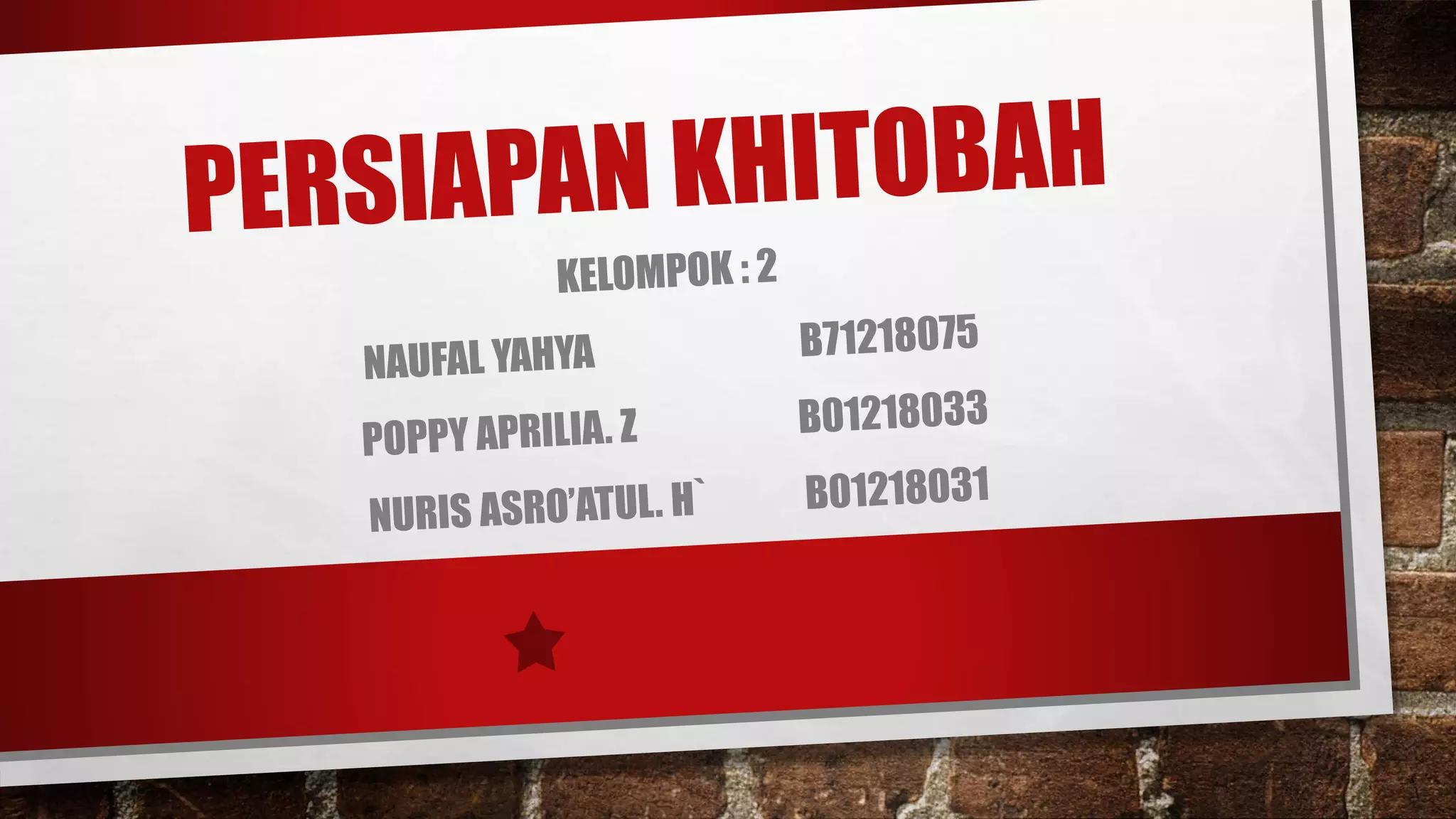 Persiapan Khitobah ( Pidato) | PPTX