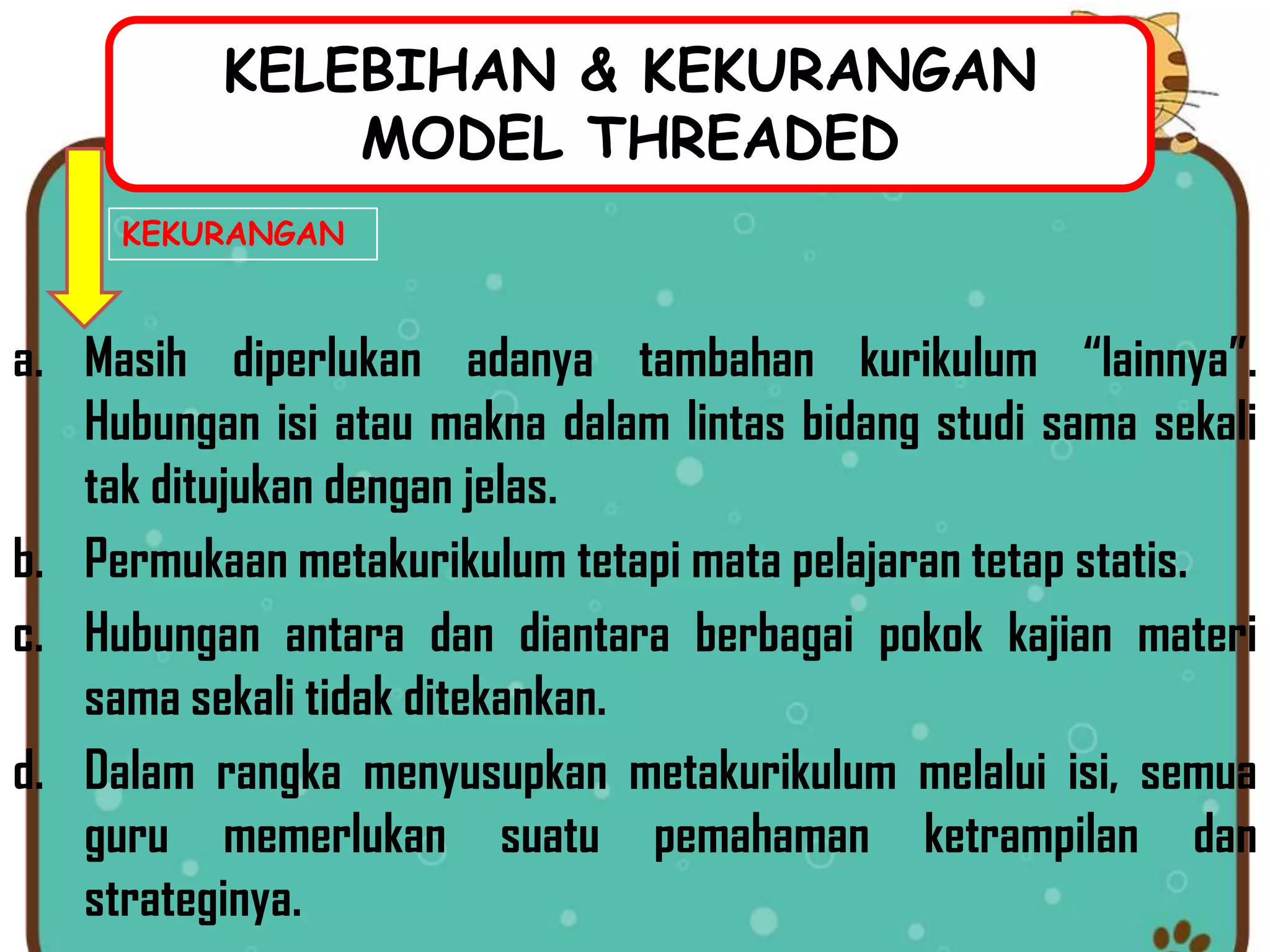 Ppt pembelajaran terpadu model threaded | PPTX