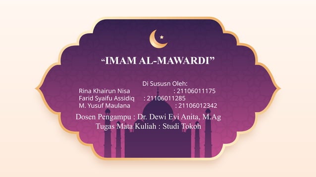 PPT KEL 6 Studi Tokoh.pptx imam Al Mawardi | PPT