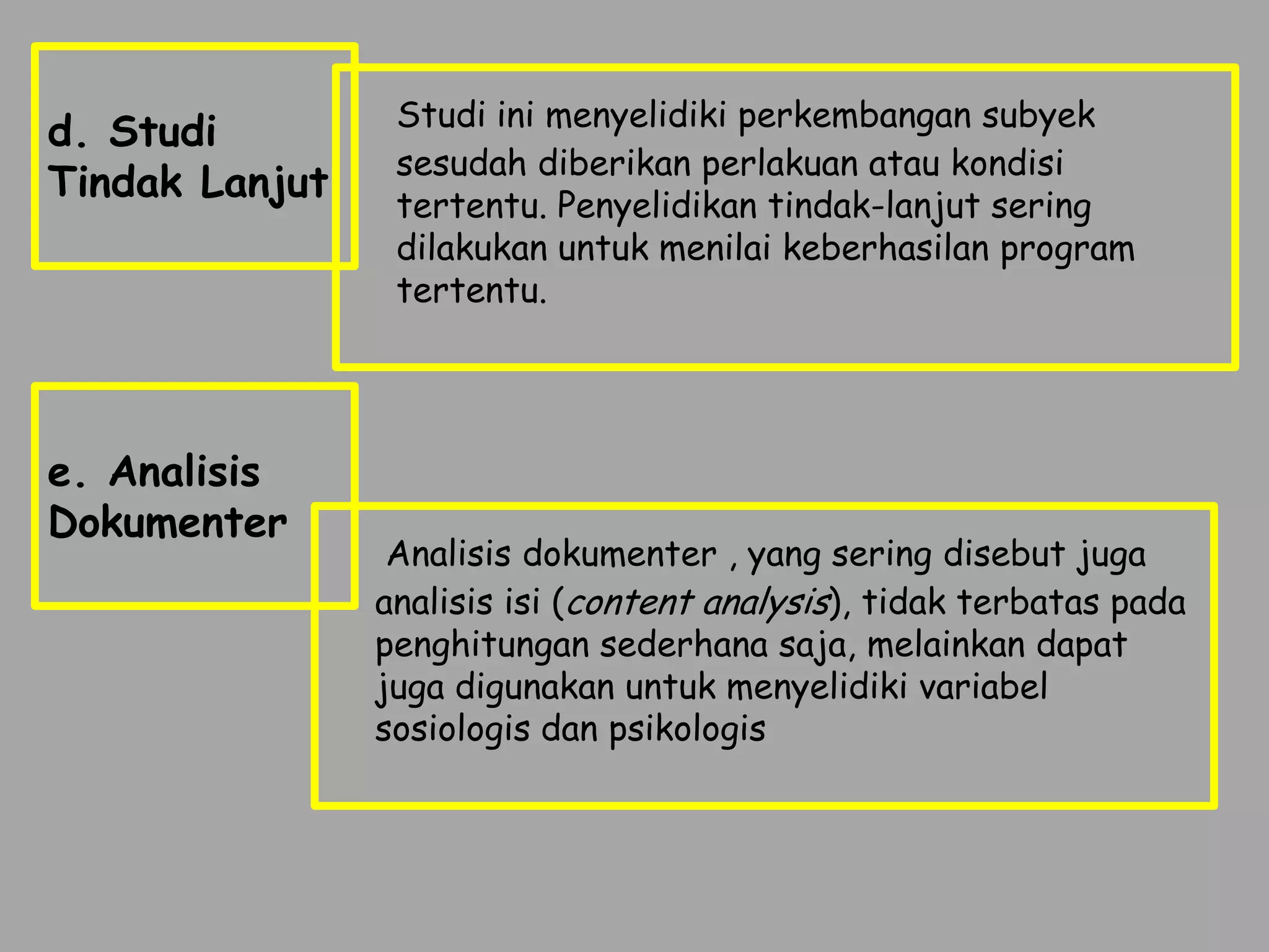 penelitian ex post facto, deskriptif, historis | PPTX