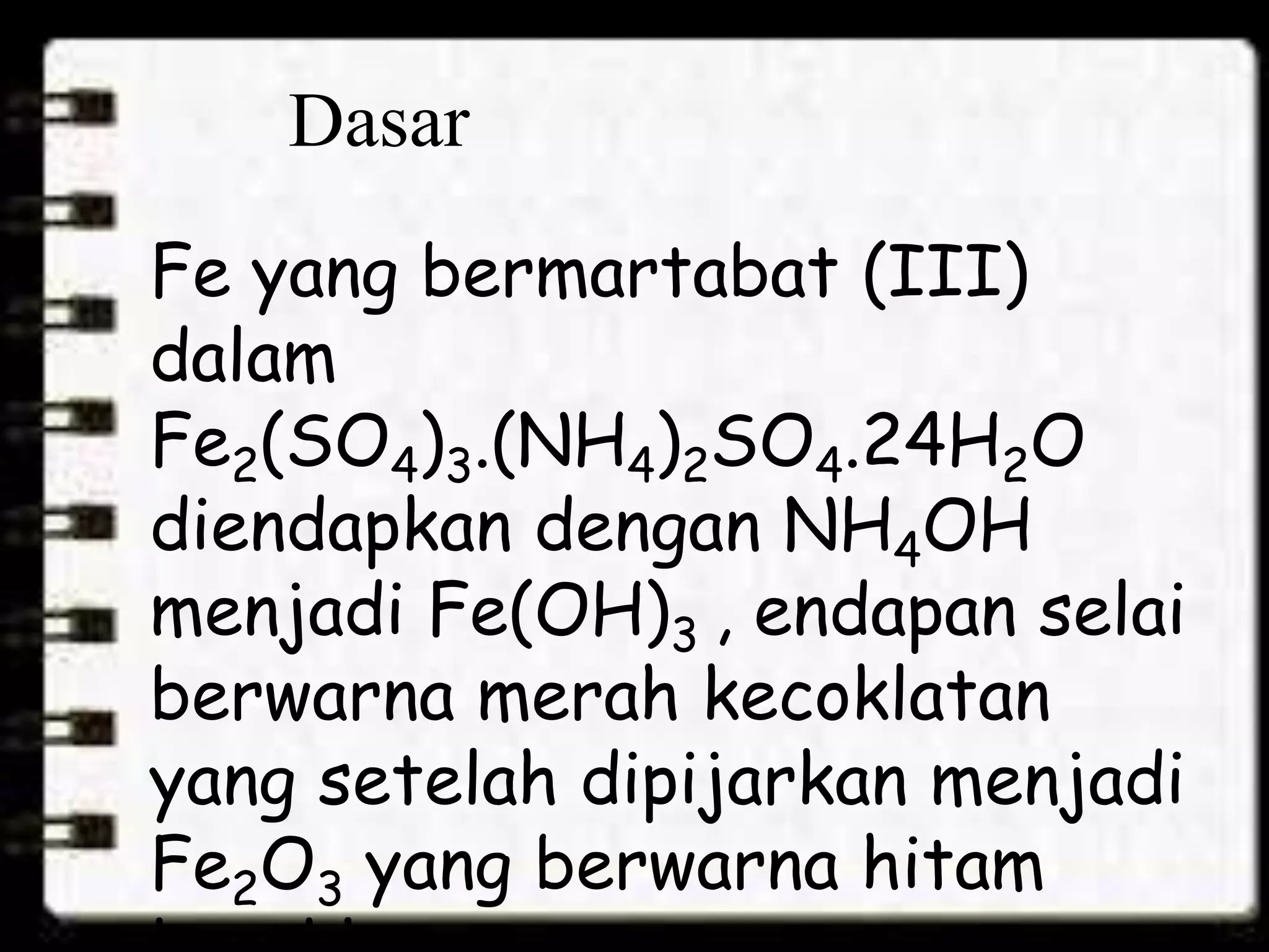 Penetapan Kadar Fe dalam Tawas Ferri Amonium Sulfat SMK-SMAK Bogor | PPTX