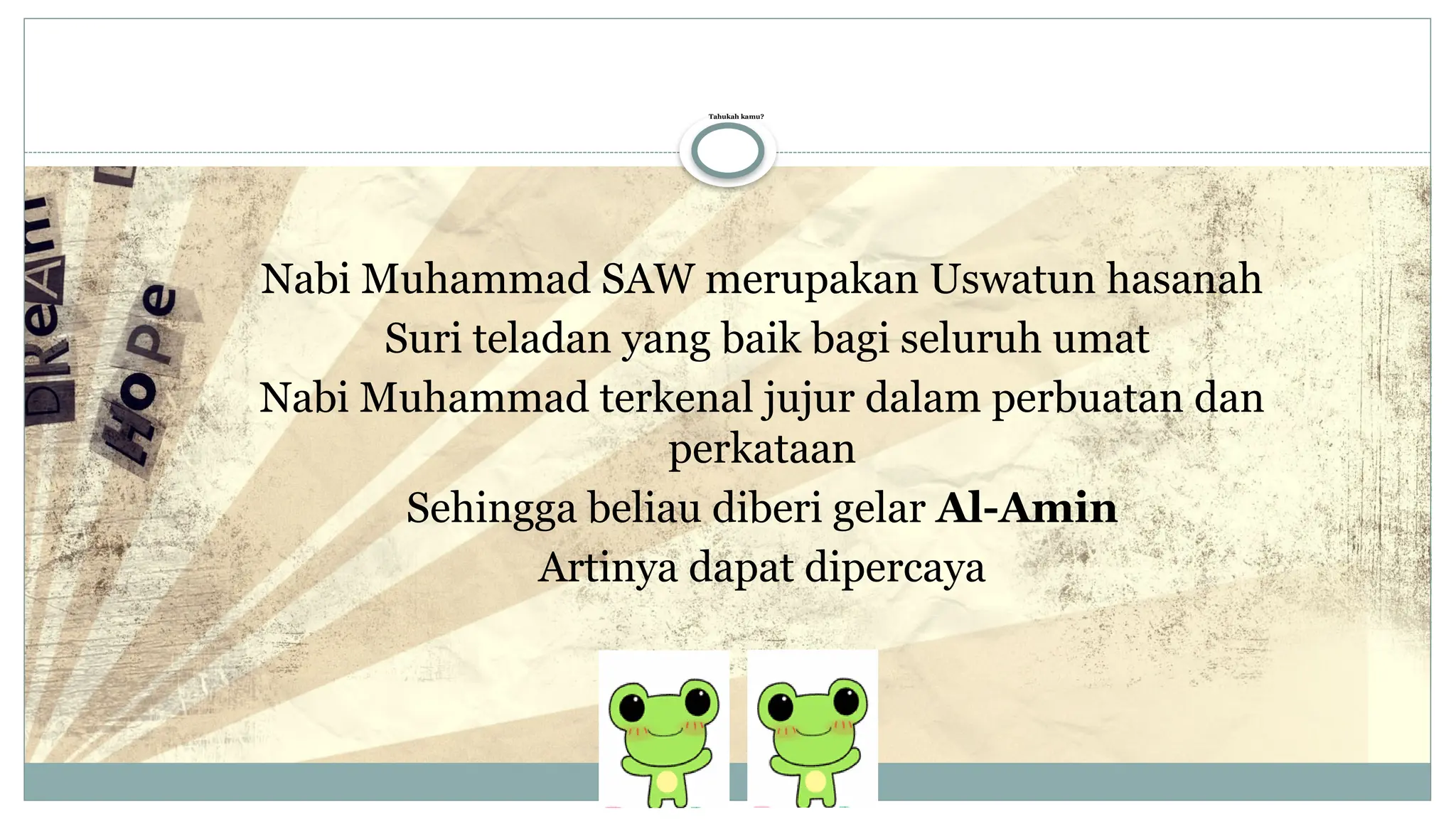 PPT PAIBP BAB 1 Kelas 1 SD Materi Nabi Muhammad SAW Teladanku | PPTX