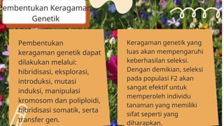 KERAGAMAN GENETIK pada tanaman. genetika | PPTX