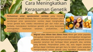 KERAGAMAN GENETIK pada tanaman. genetika | PPTX