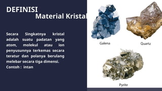 PPT kelompok 1 pengenalan awal Struktur Kristal | PPT