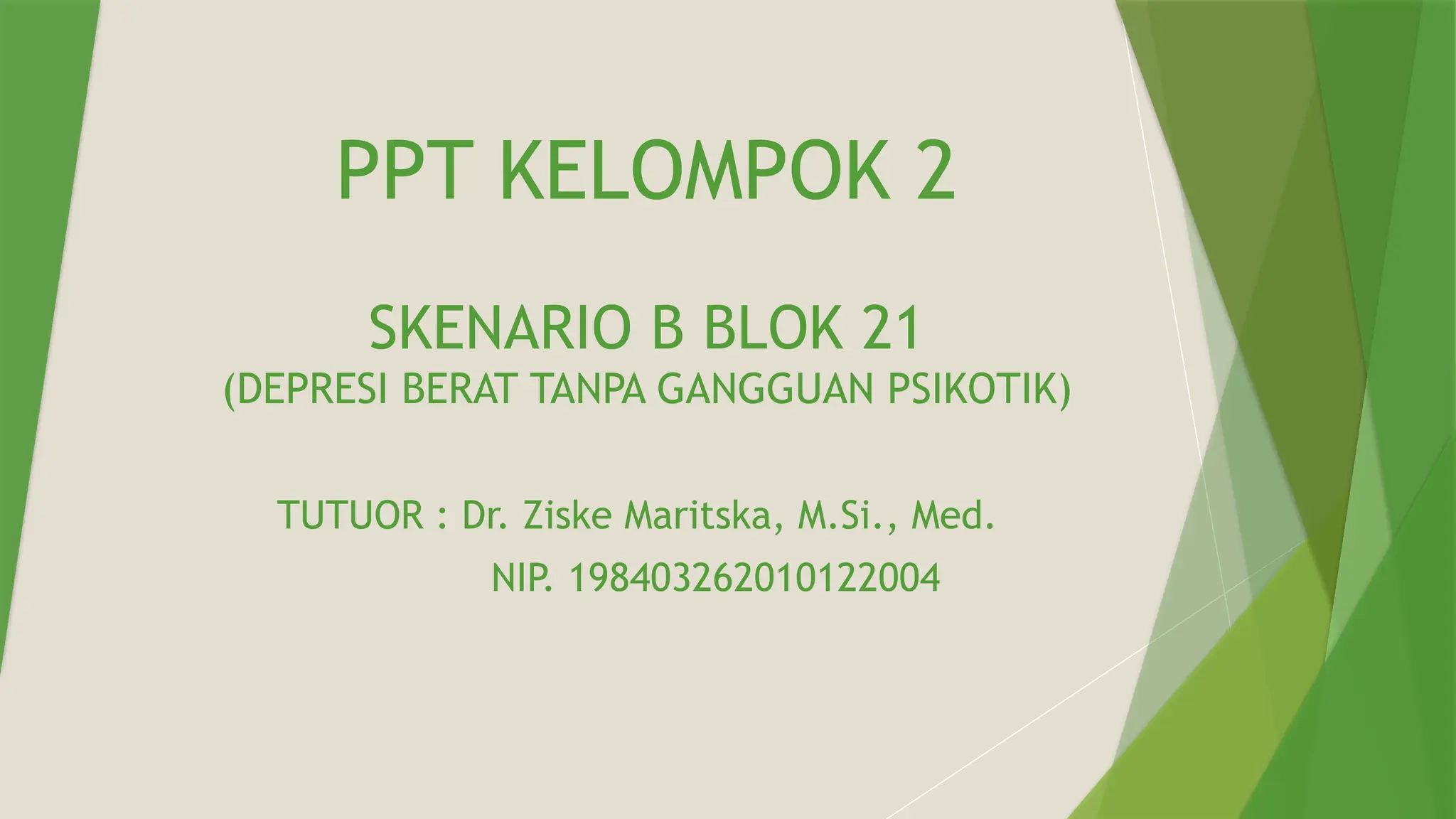 PPT Depresi berat tanpa gangguan psikotik. pptx | PPTX