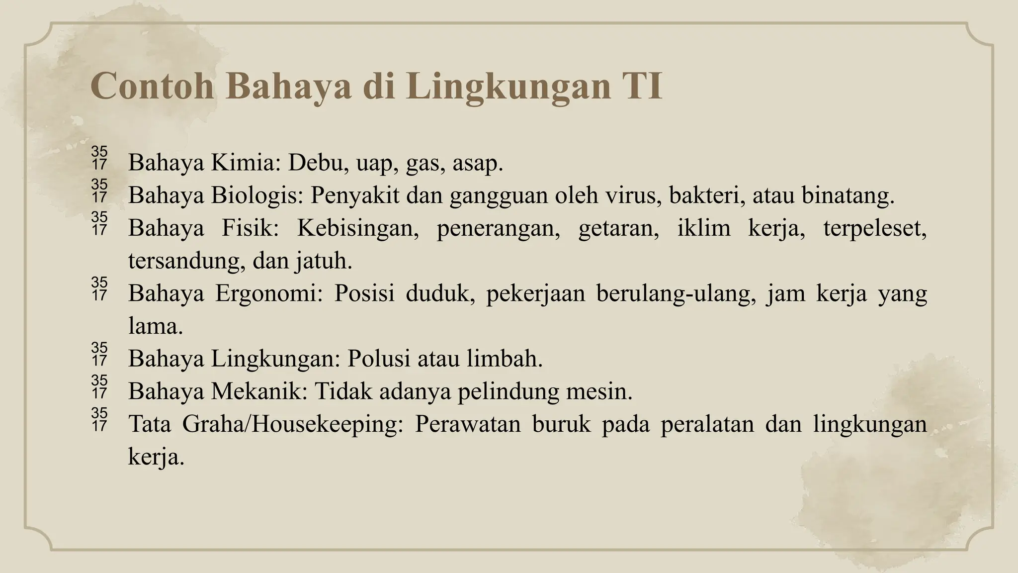 Identifikasi bahaya dan resiko k3 di lingkungan TI | PPTX