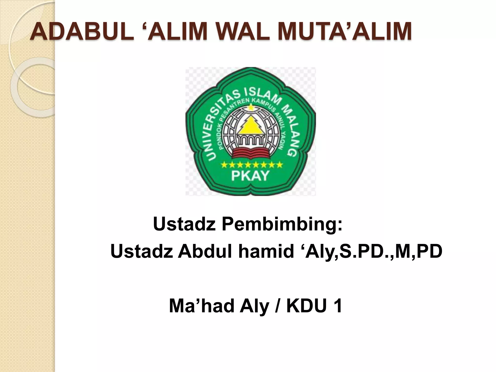 Ppt kelompok 3_(adabul_alim)[2] | PPT