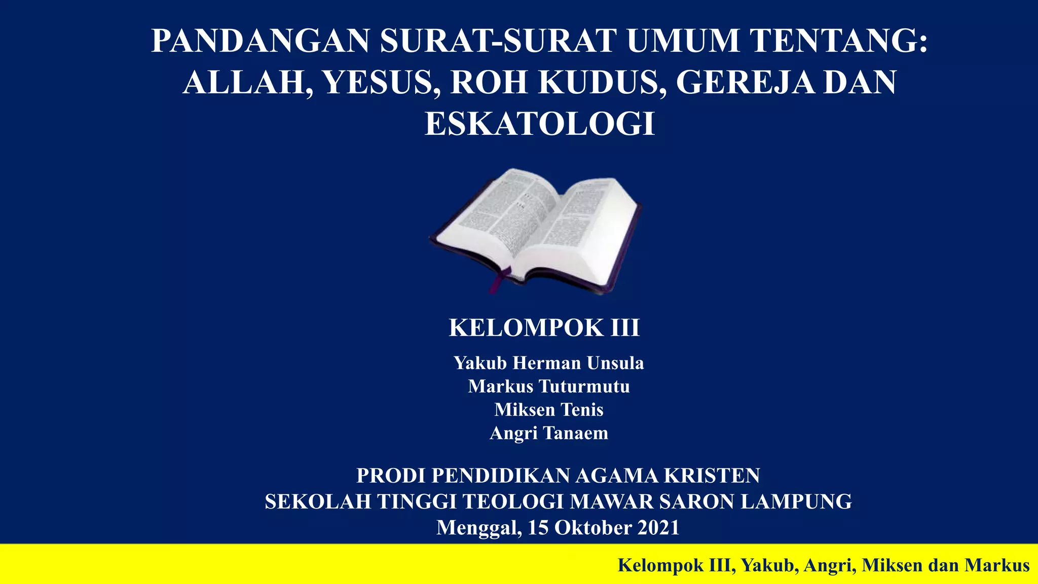 PPT kelompok 3 Teologi Perjanjian Baru | PPT