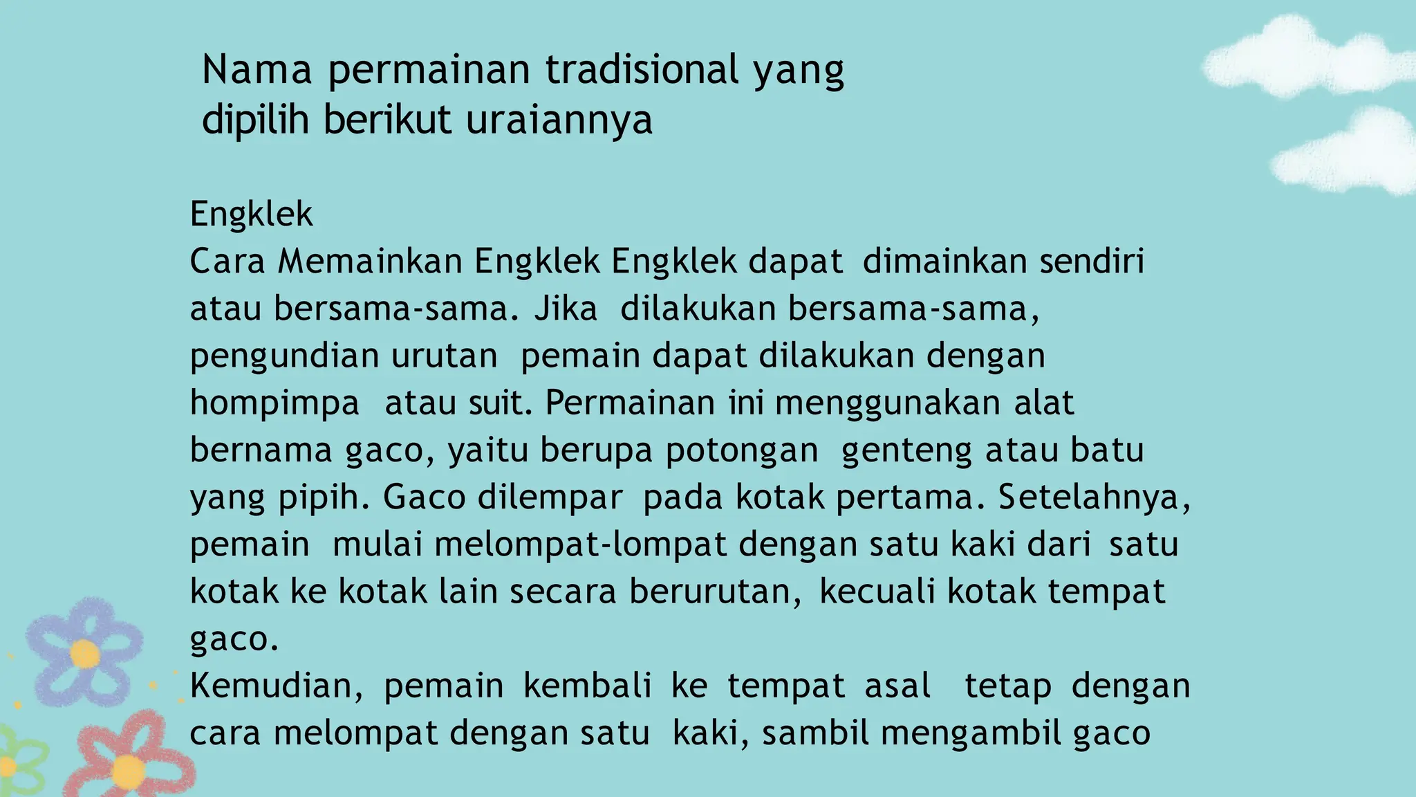 mengenal permainan tradisional engklek di Indonesia | PPTX