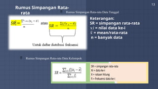 ( JANGKAUAN, SIMPANGAN RATA – RATA, SIMPANGAN BAKU ) | PPT