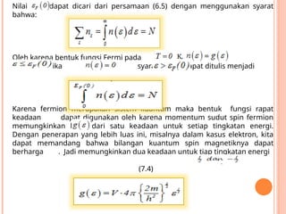 --Aplikasi statistik fermi dirac fisika- | PPTX