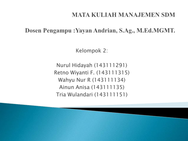 Ppt kelompok manajemen sdm | PPTX