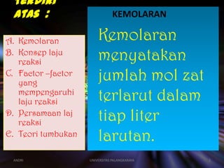 kemolalan ,kemolaran dan fraksi mol | PPTX