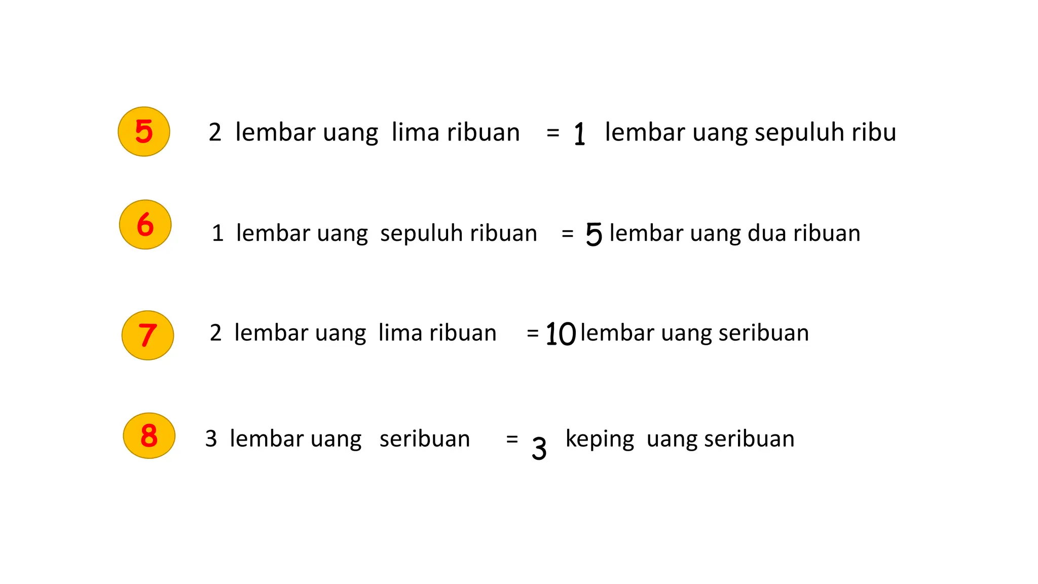PPT Kesetaraan Nilai Mata Uang pada pecahan mata uang | PPT