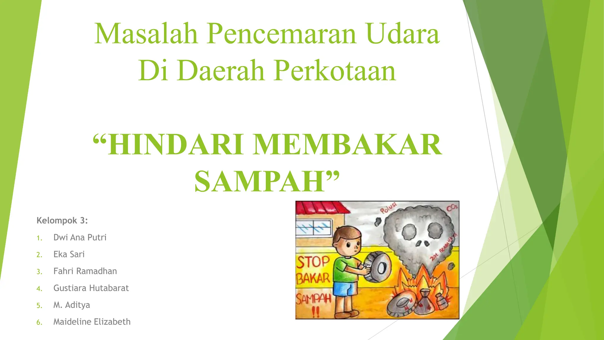 Masalah Pencemaran Udara Di Daerah Perkotaan “HINDARI MEMBAKAR SAMPAH” | PPT