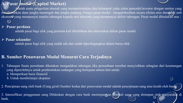 Kelompok 1 _ Sumber-Sumber Penawaran Modal | PPT