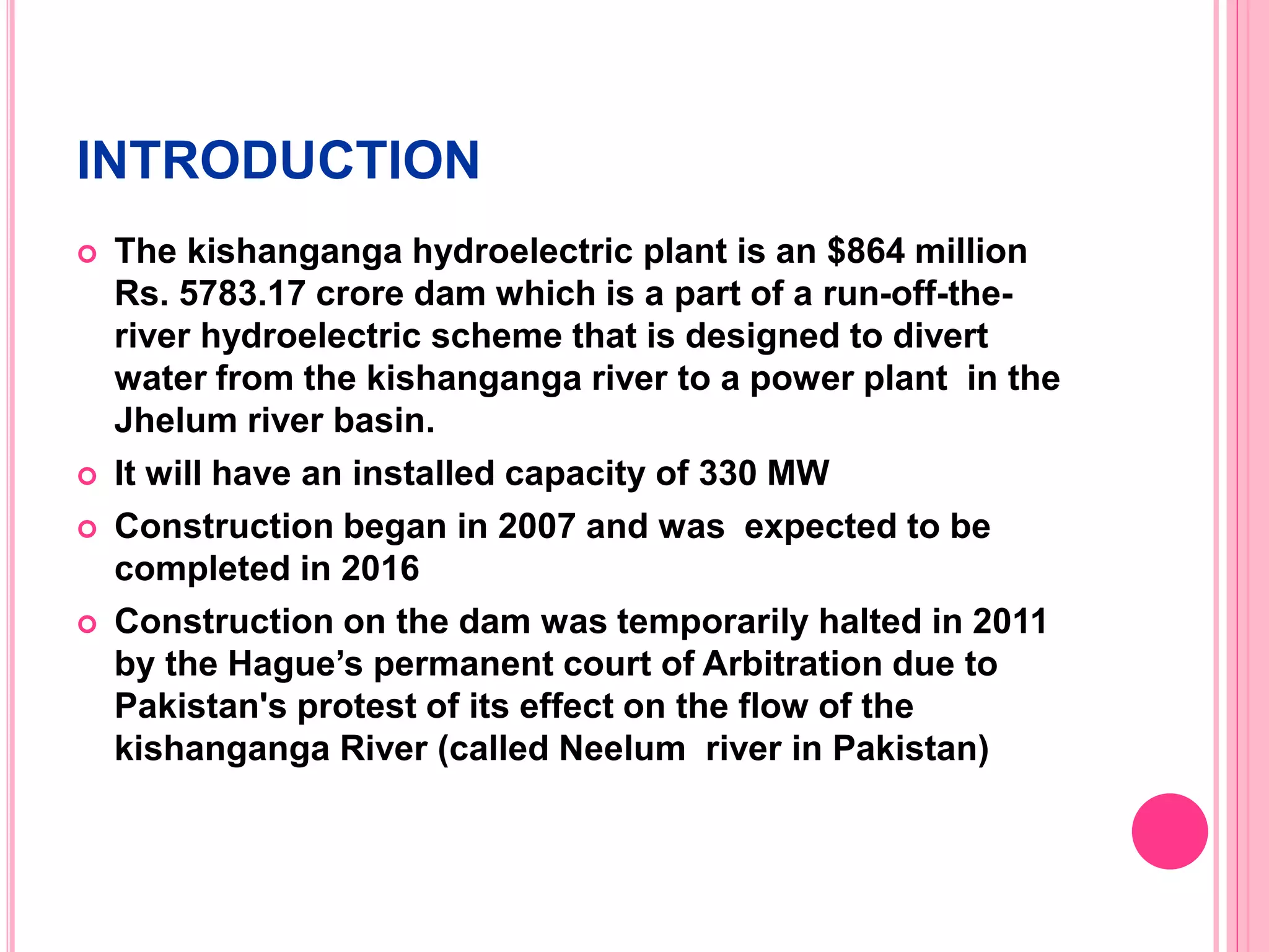 Presentation on kishanganga hydroelectric project bandipora j&k | PPTX