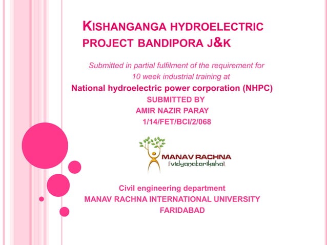 Presentation on kishanganga hydroelectric project bandipora j&k | PPTX