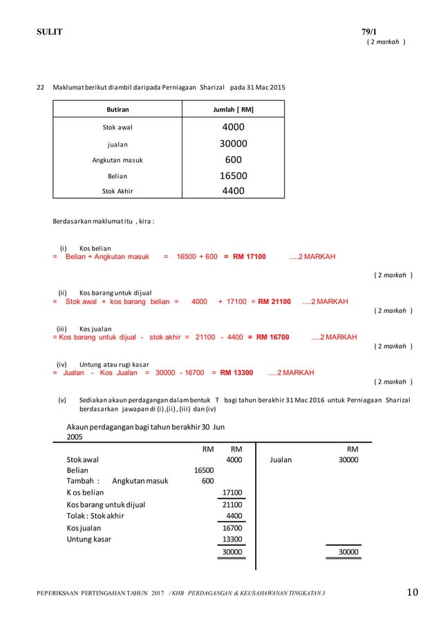 Ppt khb ting 3 2017 perdagangan jawapan (repaired) | PDF