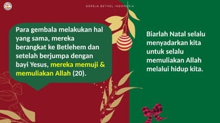 Marilah Kita ke Betlehem - Ibadah Minggu 22 Des '24 DSCM Bjm | PPTX