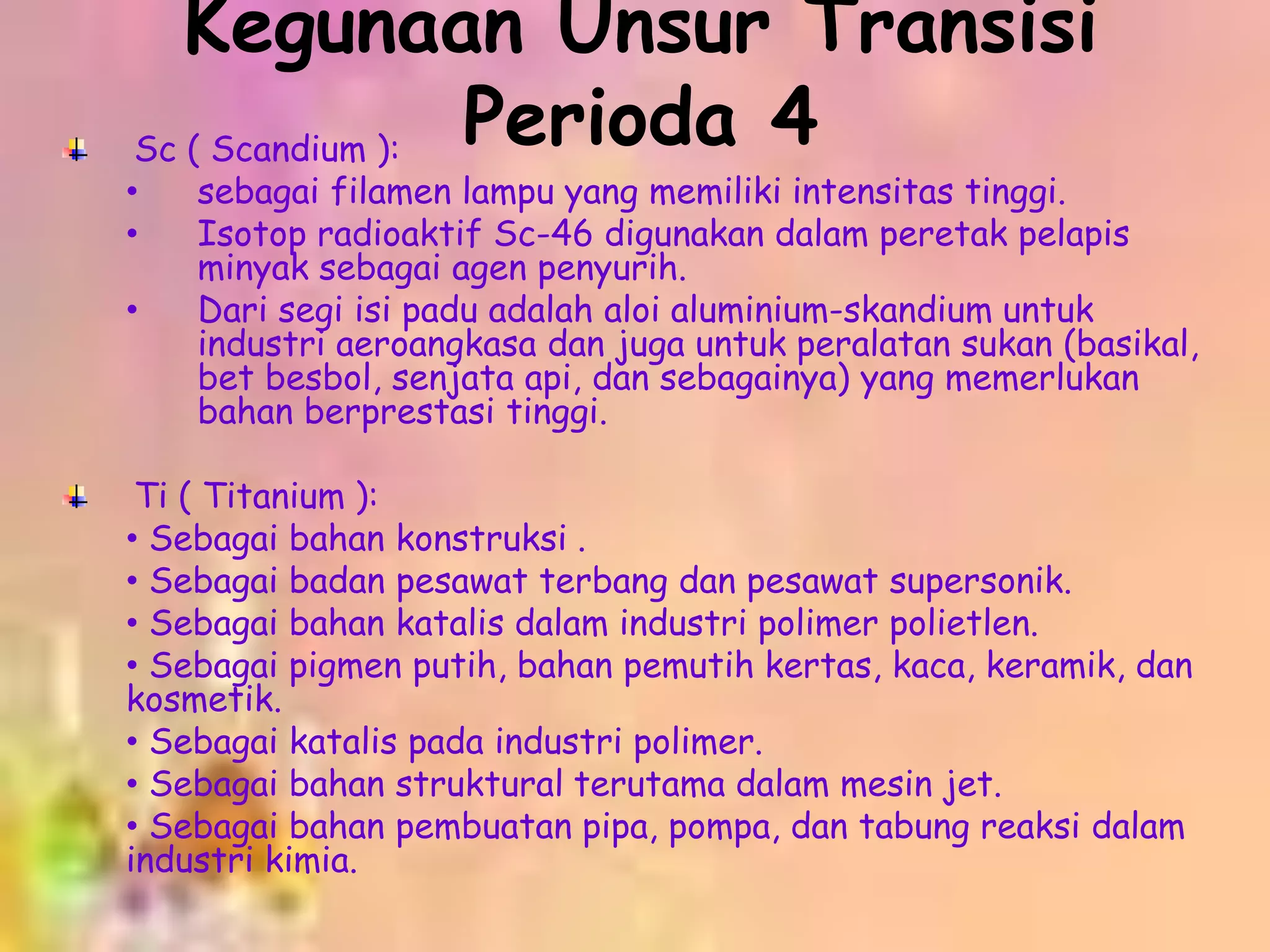 Ppt kimia ( unsur unsur transisi perioda 4 ) | PPTX