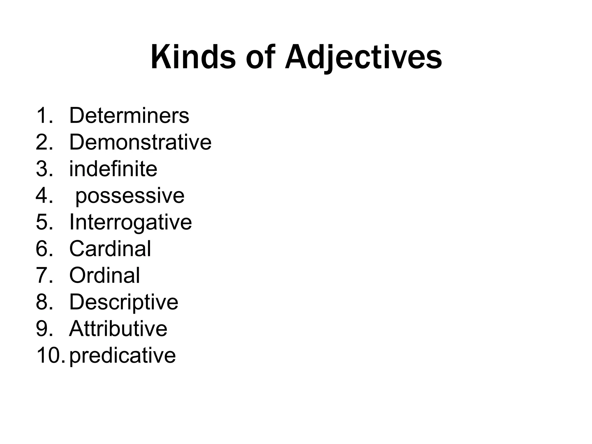 Kinds of adjectives | PPTX