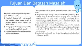 Potensi perikanan tongkol lisonh di perairan teluk kupang | PPTX