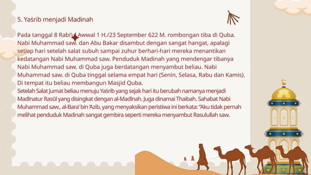 PPT Kisah Hijrah Nabi Muhammad SAW, Ke madinah (1).pptx