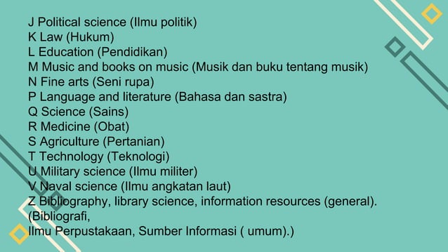 LIBRARY OF CONGRESS CLASIFICATION (LCC) perpustakaan | PPTX