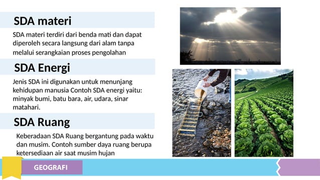 klasifikasi sda untuk pembelajaran geografi | PPT