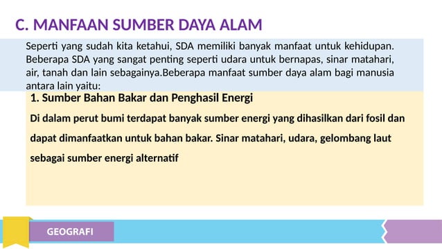 klasifikasi sda untuk pembelajaran geografi | PPT