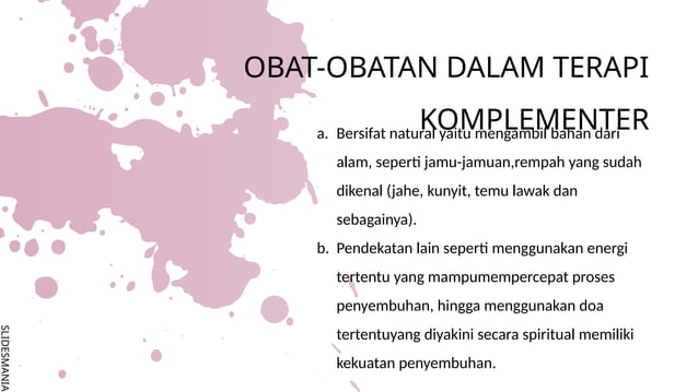 PPT KLP 9 TERAPI KOMPLEMENTER-1.pptx terapi komplementer petan perawat | PPTX