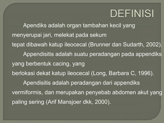 keperawatan medikal bedah apendicitis | PPT