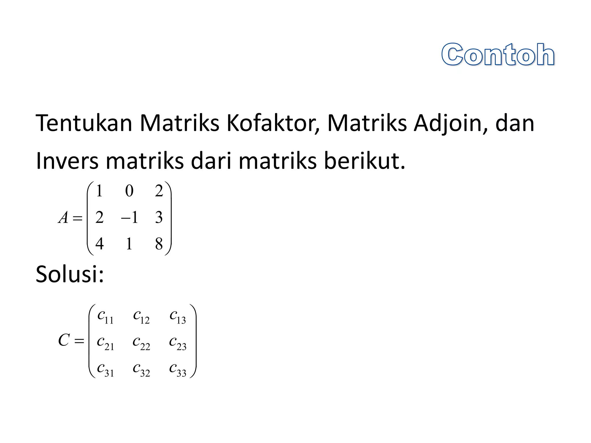 EKSPANSI KOFAKTOR DAN ATURAN CRAMER (Intan Apriliana) | PPTX