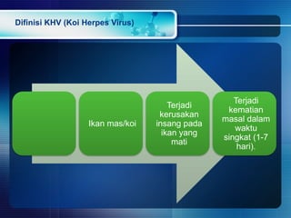 KOI HERPES VIRUS (KHV) PADA IKAN KOI (Cyprinus carpio) | PPTX