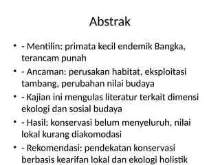PPT_Konservasi_Mentilin Bangka Belitung semoga bermanfaat | PPTX